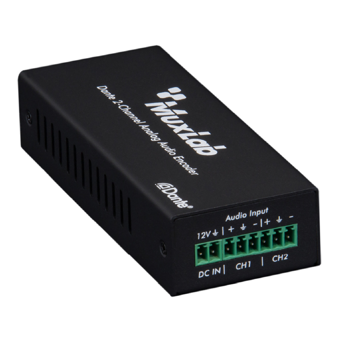 ENCODER DE AUDIO DANTE 2 CANALES POE MUXLAB 500551 | Sistemas Integrados