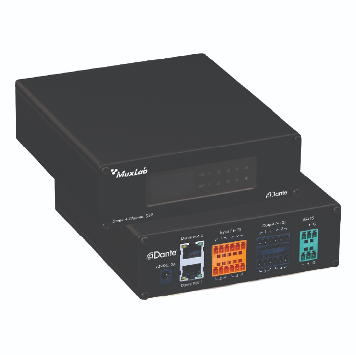PROCESADOR AUDIO MUXLAB DANTE 4 CANALES | Sistemas Integrados